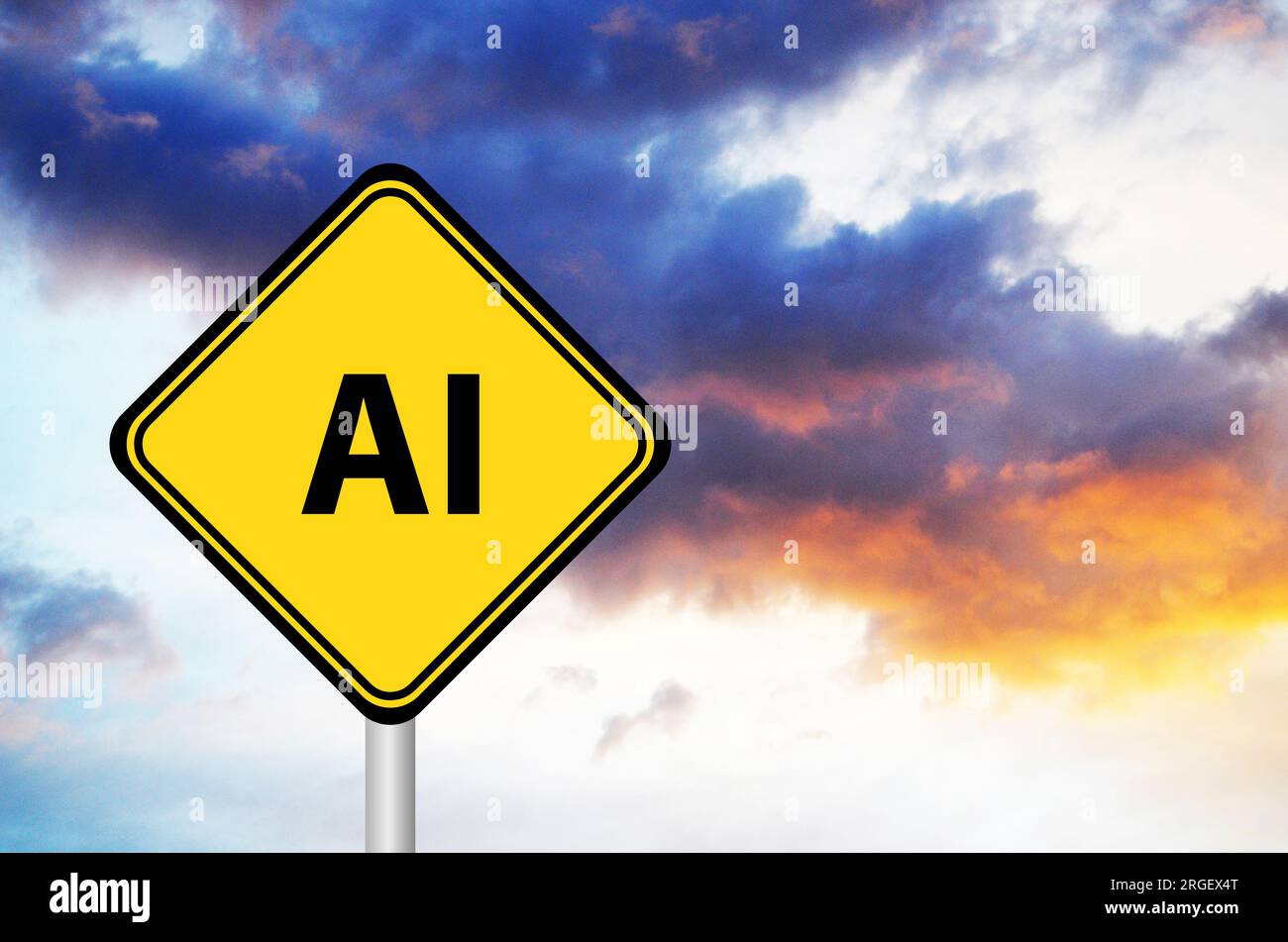 AI sign on sky background Stock Photo - Alamy