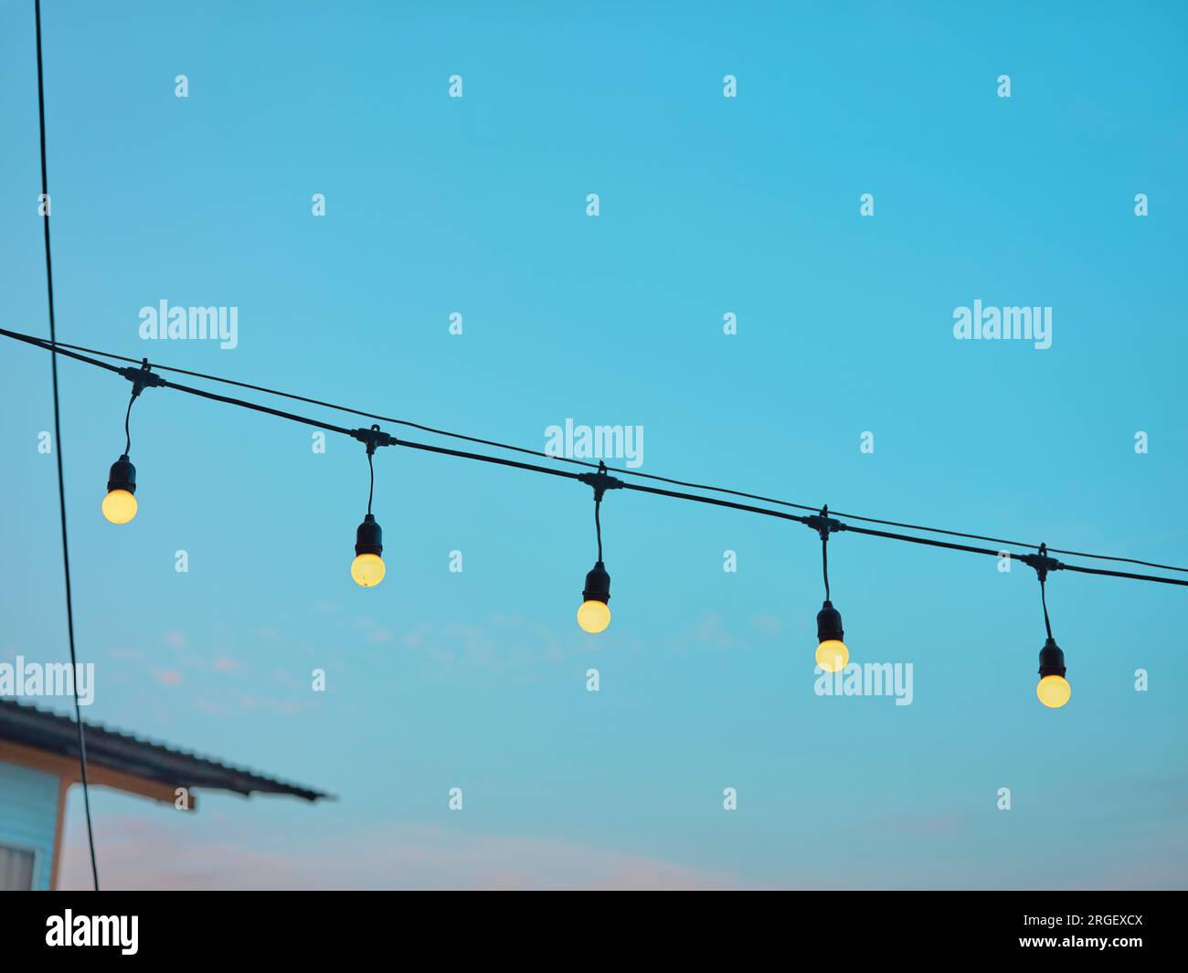 Beautiful Light bulb decor with blue sky Stock Photo - Alamy