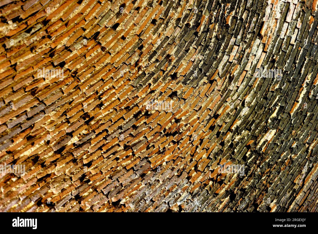 Old wall inside of Church of Our Lady of Nazare, built in 1377 in order ...