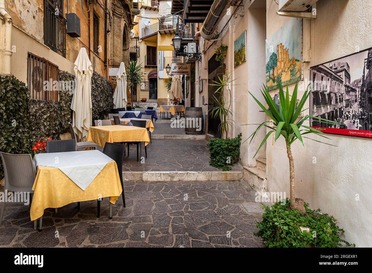Agrigento, Sicily, Italy - May 19, 2023: Cityscape with old historical ...