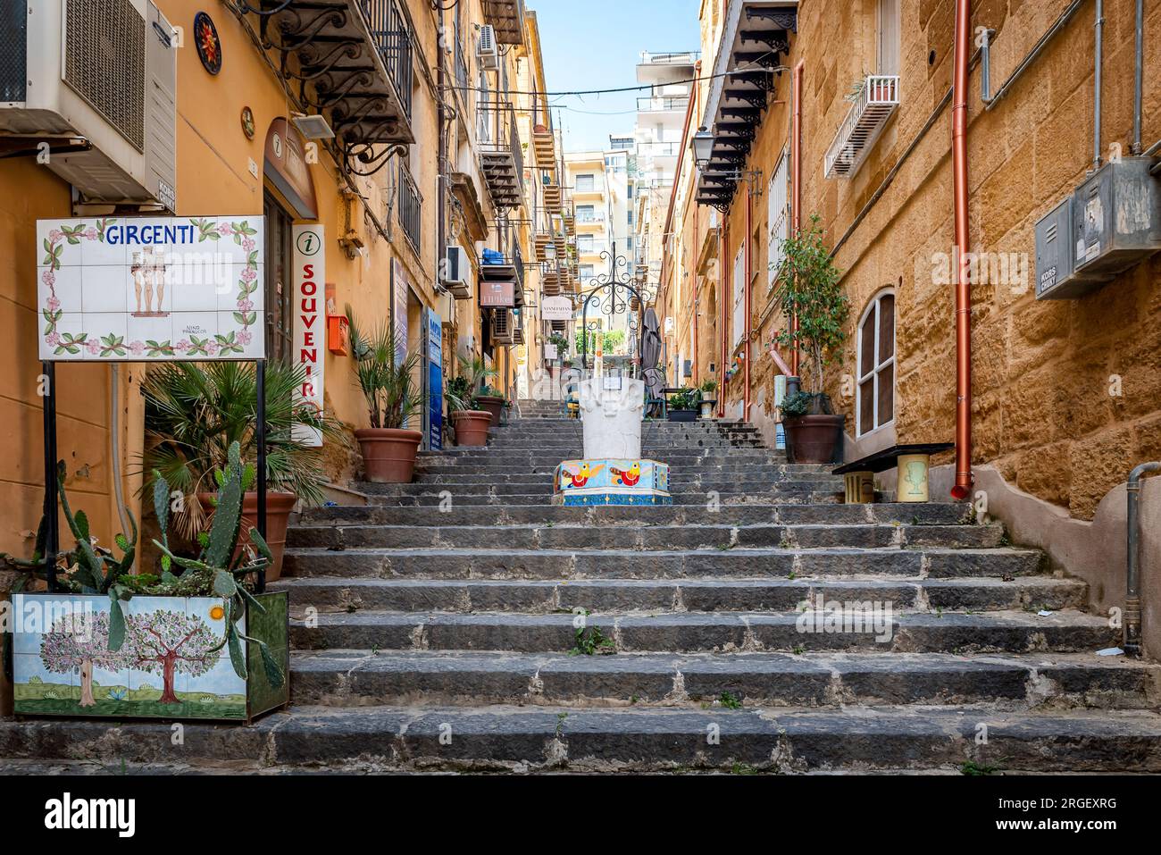Agrigento, Sicily, Italy - May 19, 2023: Cityscape with old historical ...