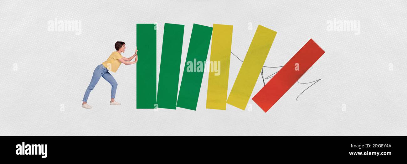 Creative abstract template graphics collage image of lady catching ...