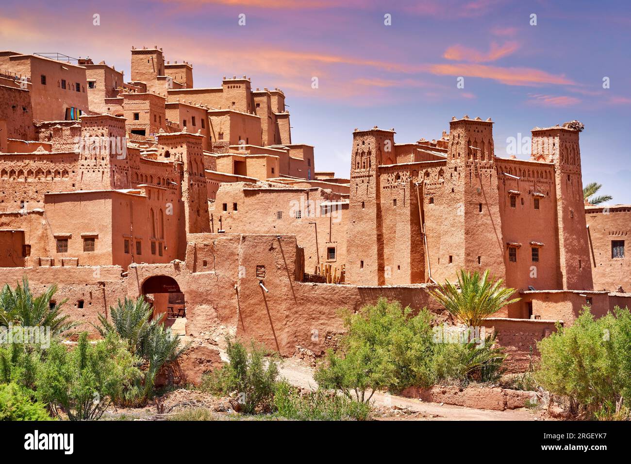 Ait Benhaddou fortress near Ouarzazate, Morocco, Africa, Unesco Stock ...