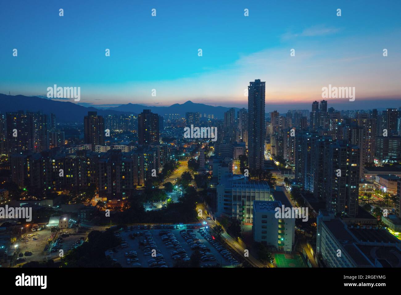 Night view out of the window of resident in Hong Kong Stock Photo - Alamy