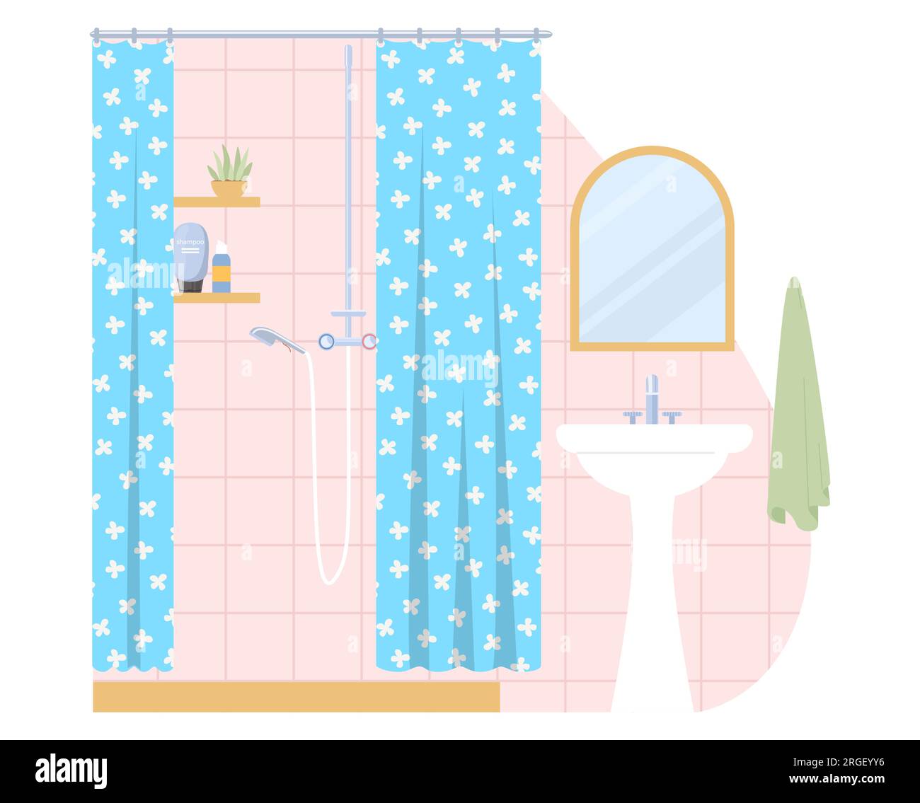 Bathroom Basin Cabinet Toilet Mirror Stock Vector Images Alamy
