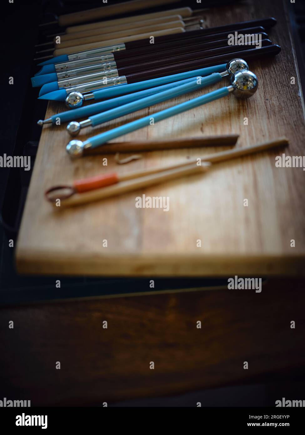 Artistic tools for sculpture background . Accessories for engraving and ...