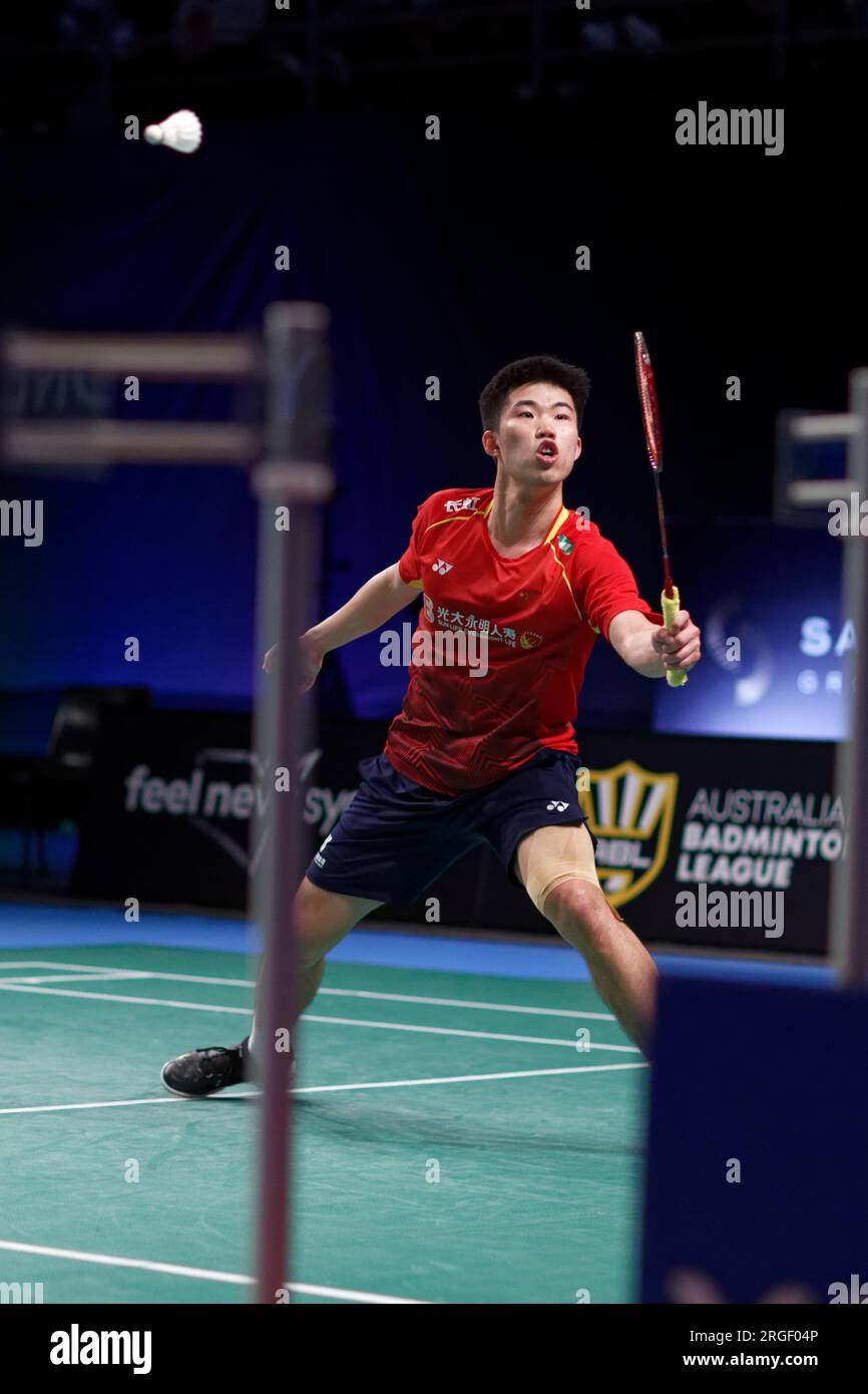 Weng Hong Yang of China in action during the men's singles Final of the ...