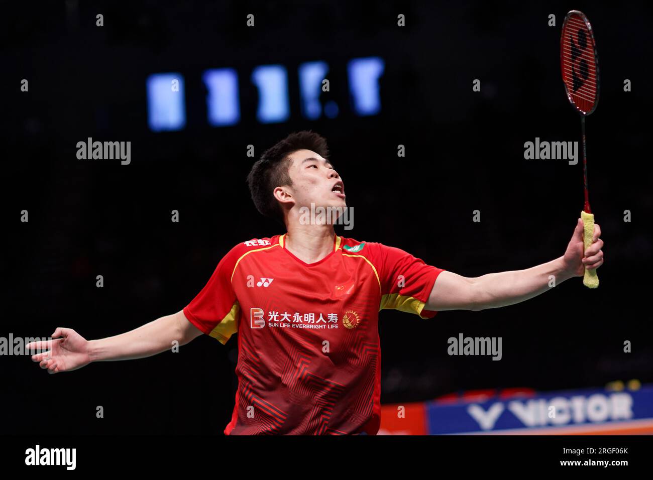 Weng Hong Yang of China in action during the men's singles Final of the ...