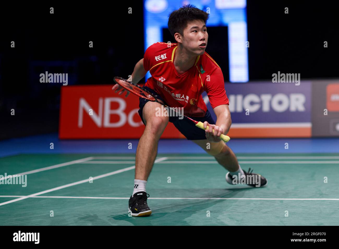 Weng Hong Yang of China in action during the men's singles Final of the ...
