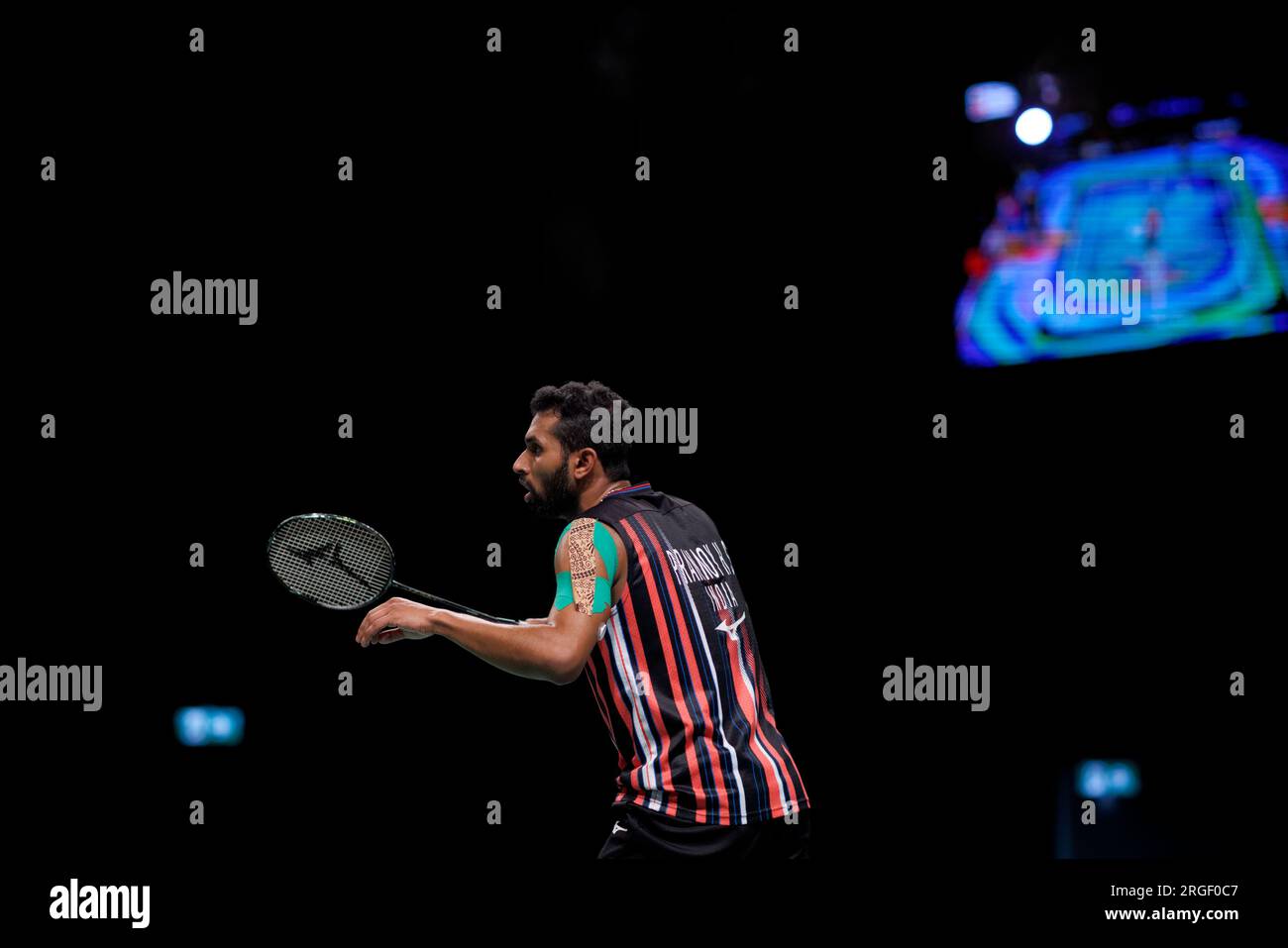 Prannoy H. S. of India in action during the men's singles Final of the ...