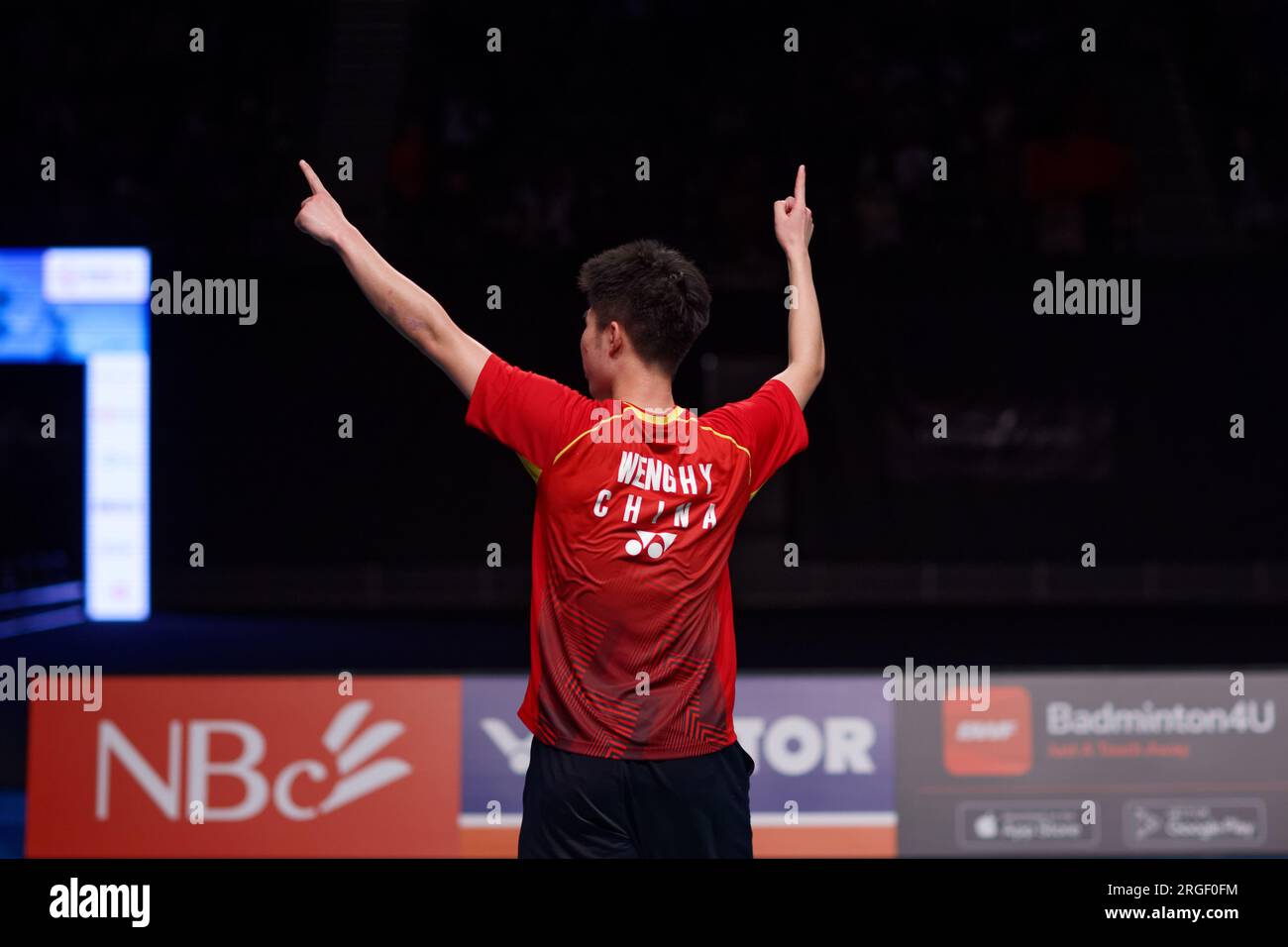 Weng Hong Yang of China celebrates after winning the men's singles ...