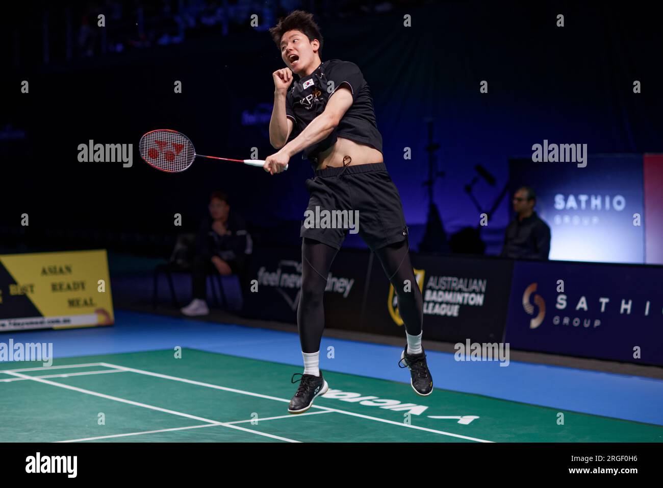 Seo Seung Jae of Korea in action during the mens doubles finals match ...
