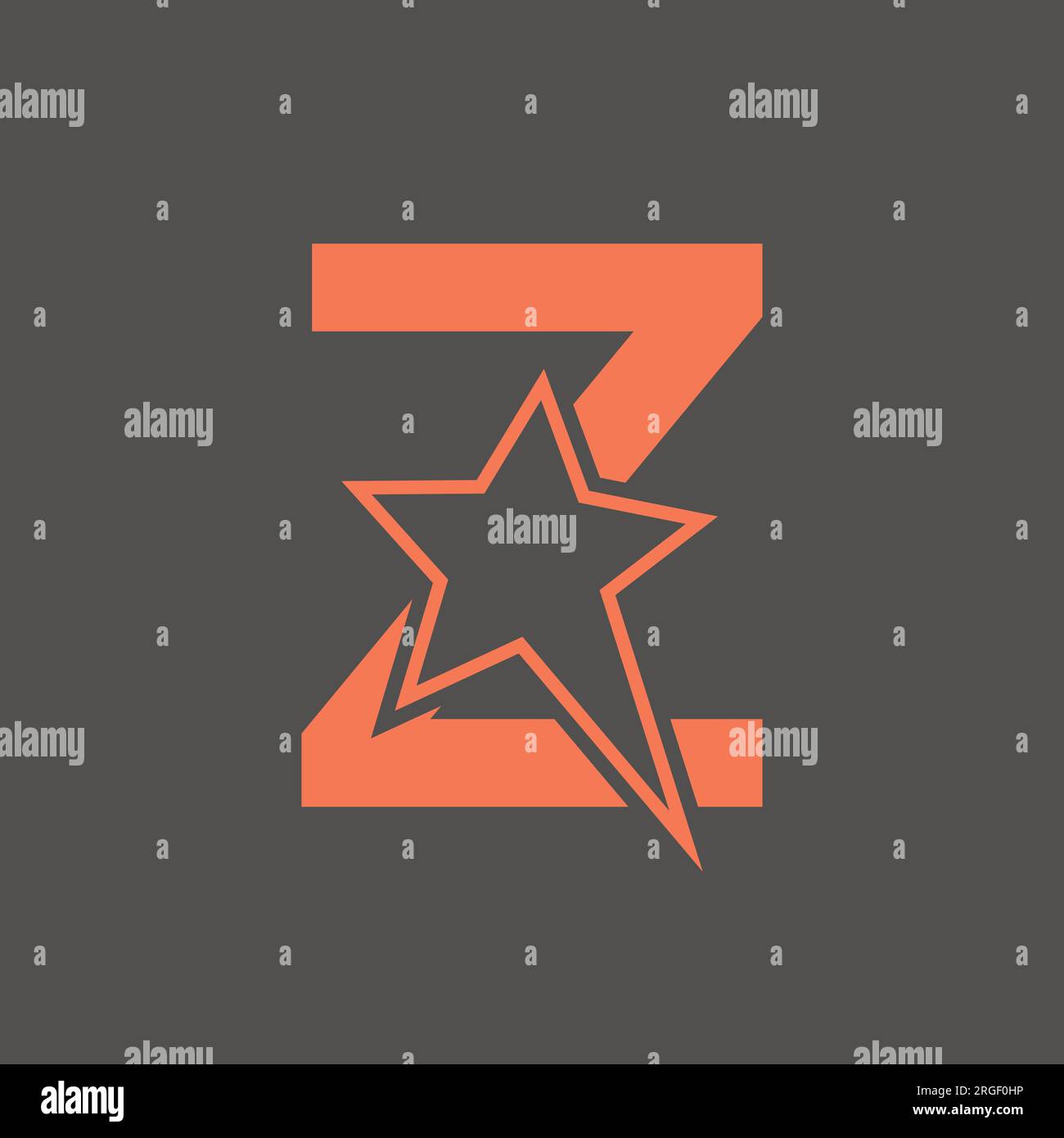 Star Logo On Letter Z. Moving Star Symbol Vector Template Stock Vector ...