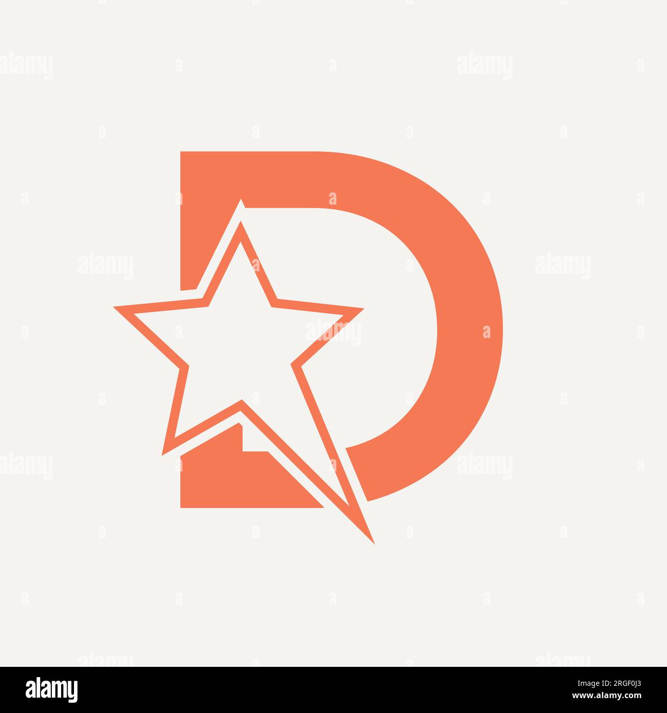 Star Logo On Letter D. Moving Star Symbol Vector Template Stock Vector ...