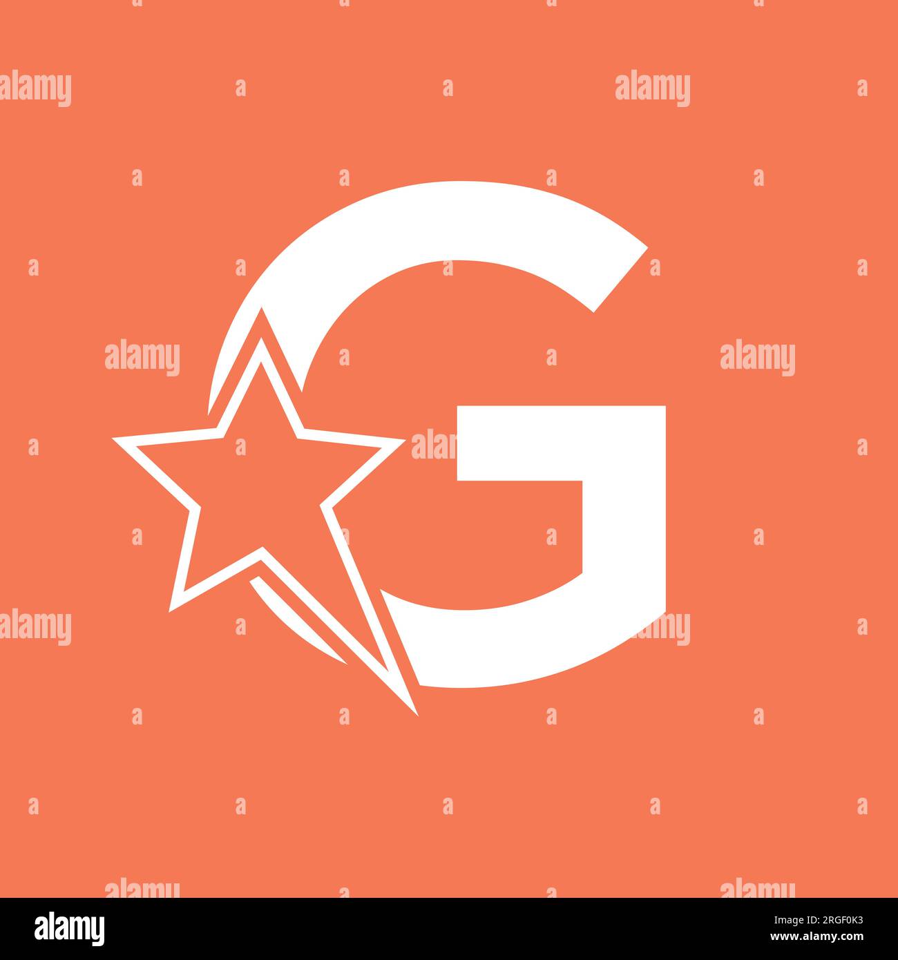 Star Logo On Letter G. Moving Star Symbol Vector Template Stock Vector ...