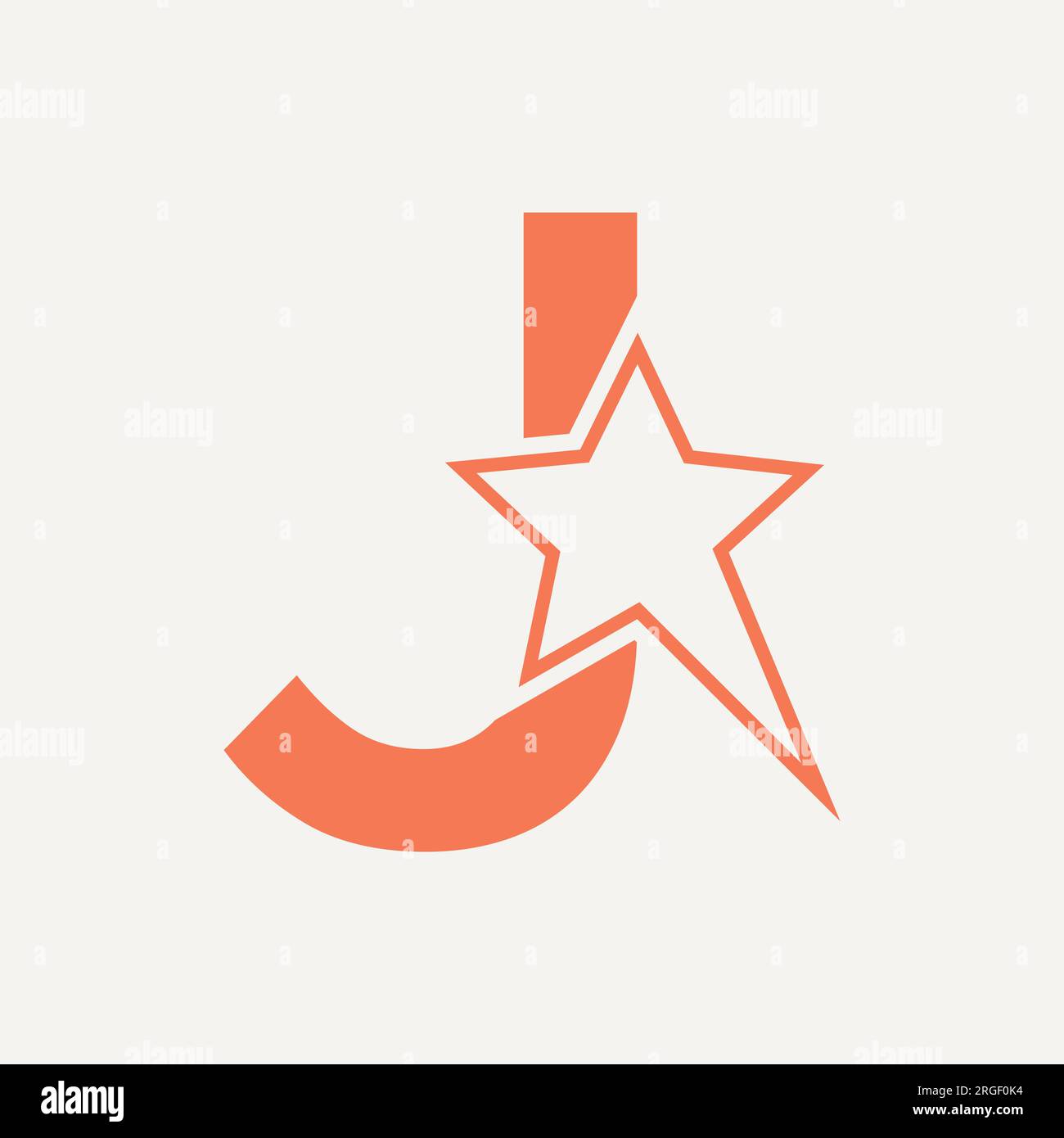 Star Logo On Letter J. Moving Star Symbol Vector Template Stock Vector ...