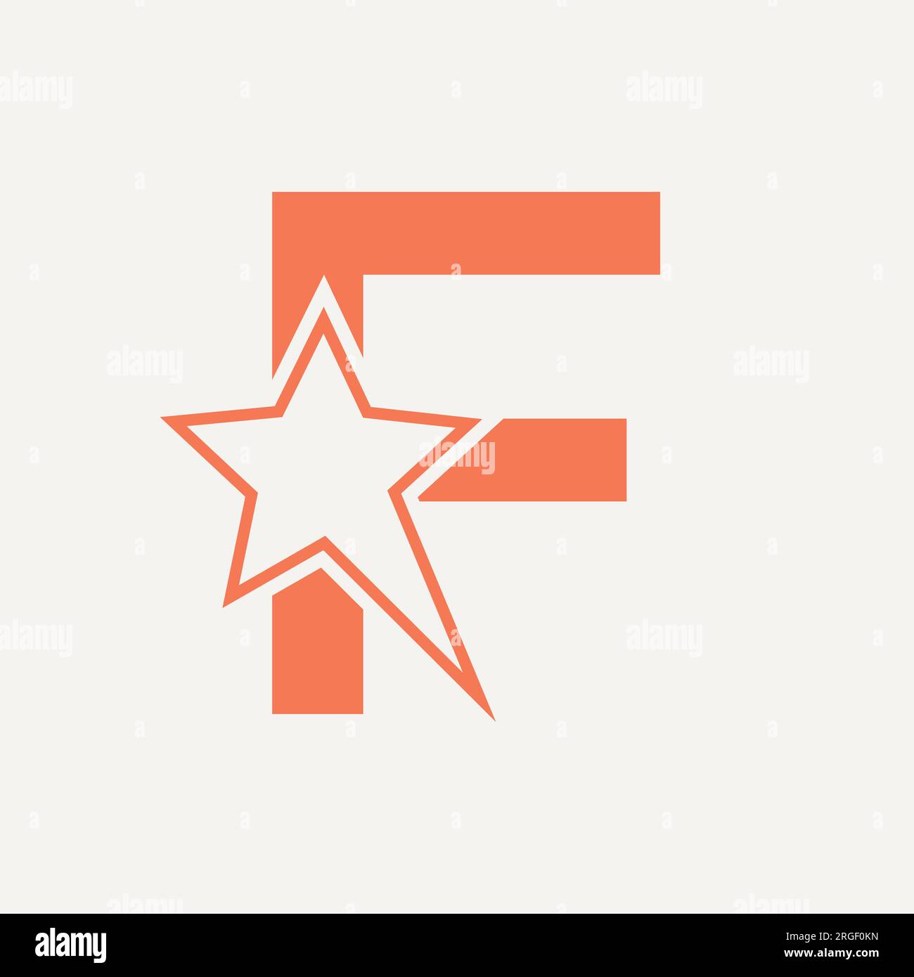 Star Logo On Letter F. Moving Star Symbol Vector Template Stock Vector ...