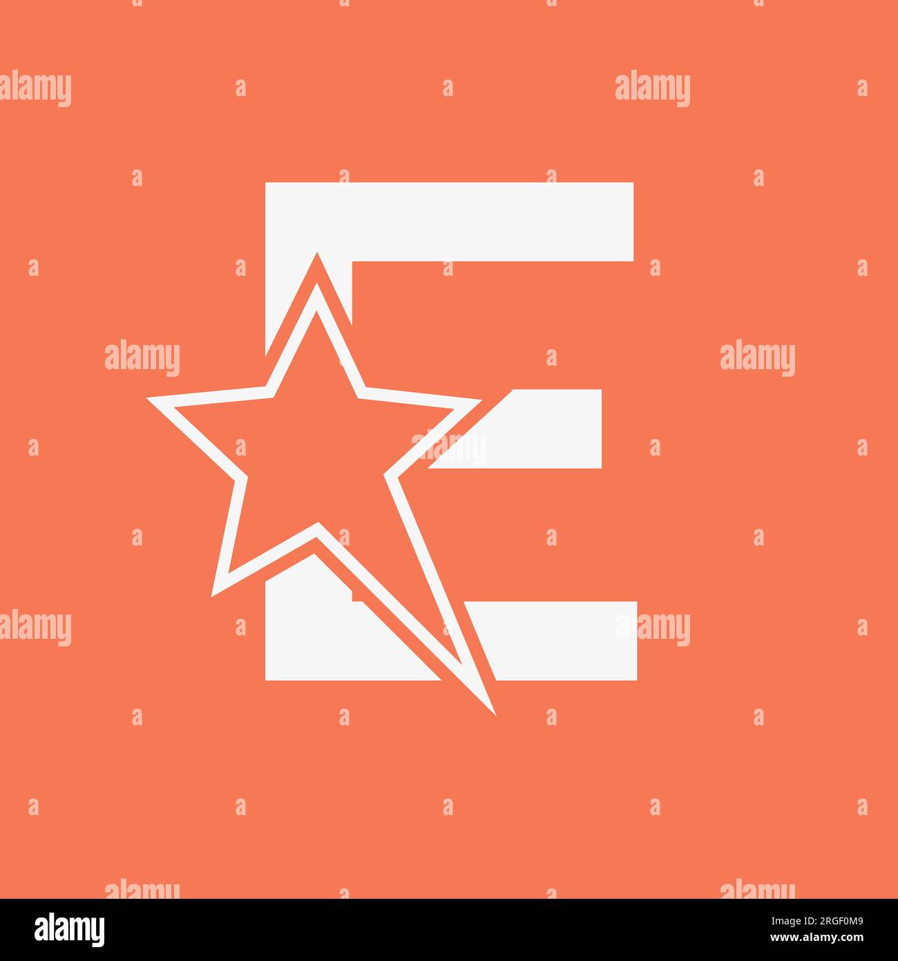 Star Logo On Letter E. Moving Star Symbol Vector Template Stock Vector ...