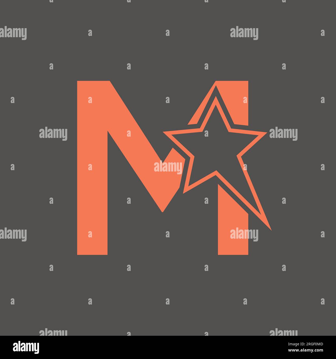 Star Logo On Letter M. Moving Star Symbol Vector Template Stock Vector ...
