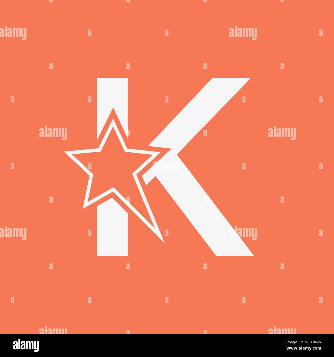 Star Logo On Letter K. Moving Star Symbol Vector Template Stock Vector ...