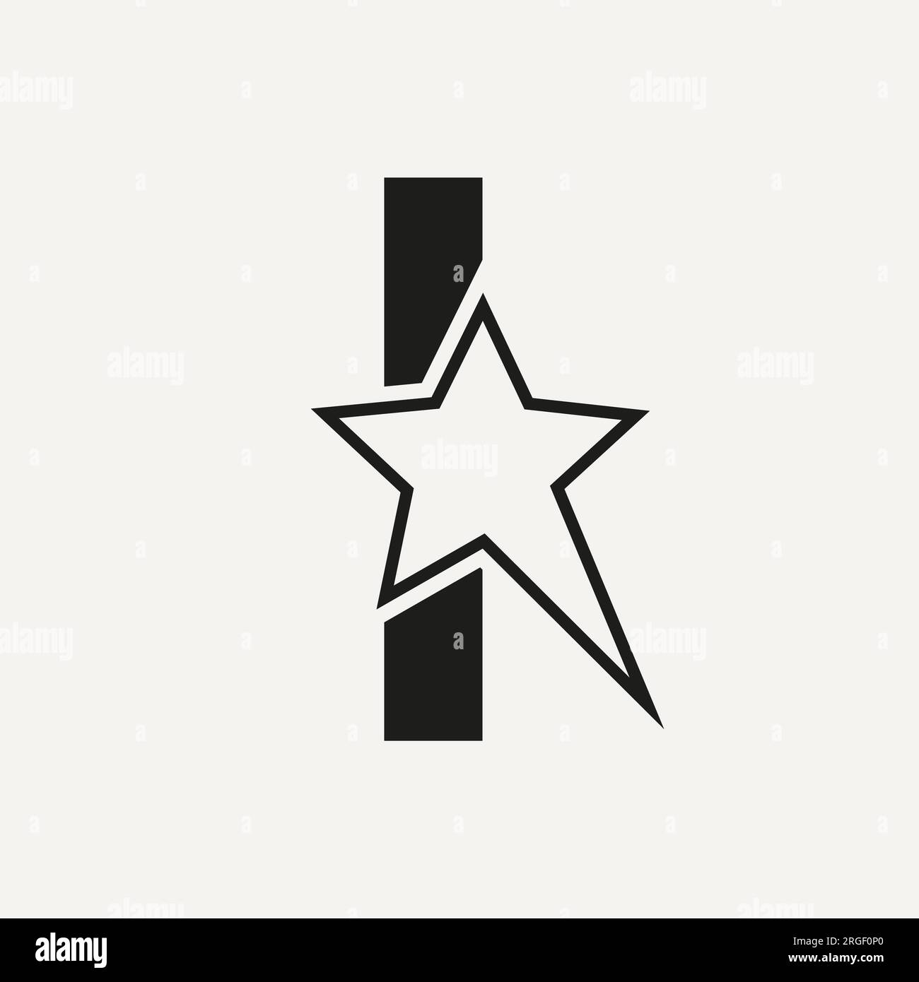 Star Logo On Letter I. Moving Star Symbol Vector Template Stock Vector ...