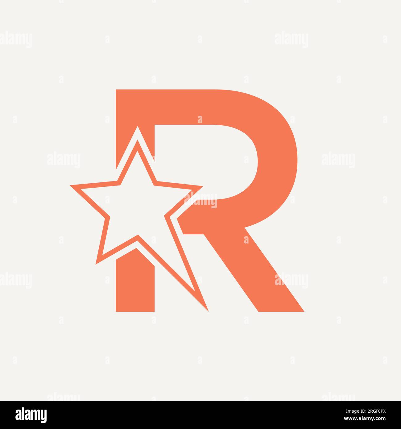Star Logo On Letter R. Moving Star Symbol Vector Template Stock Vector ...
