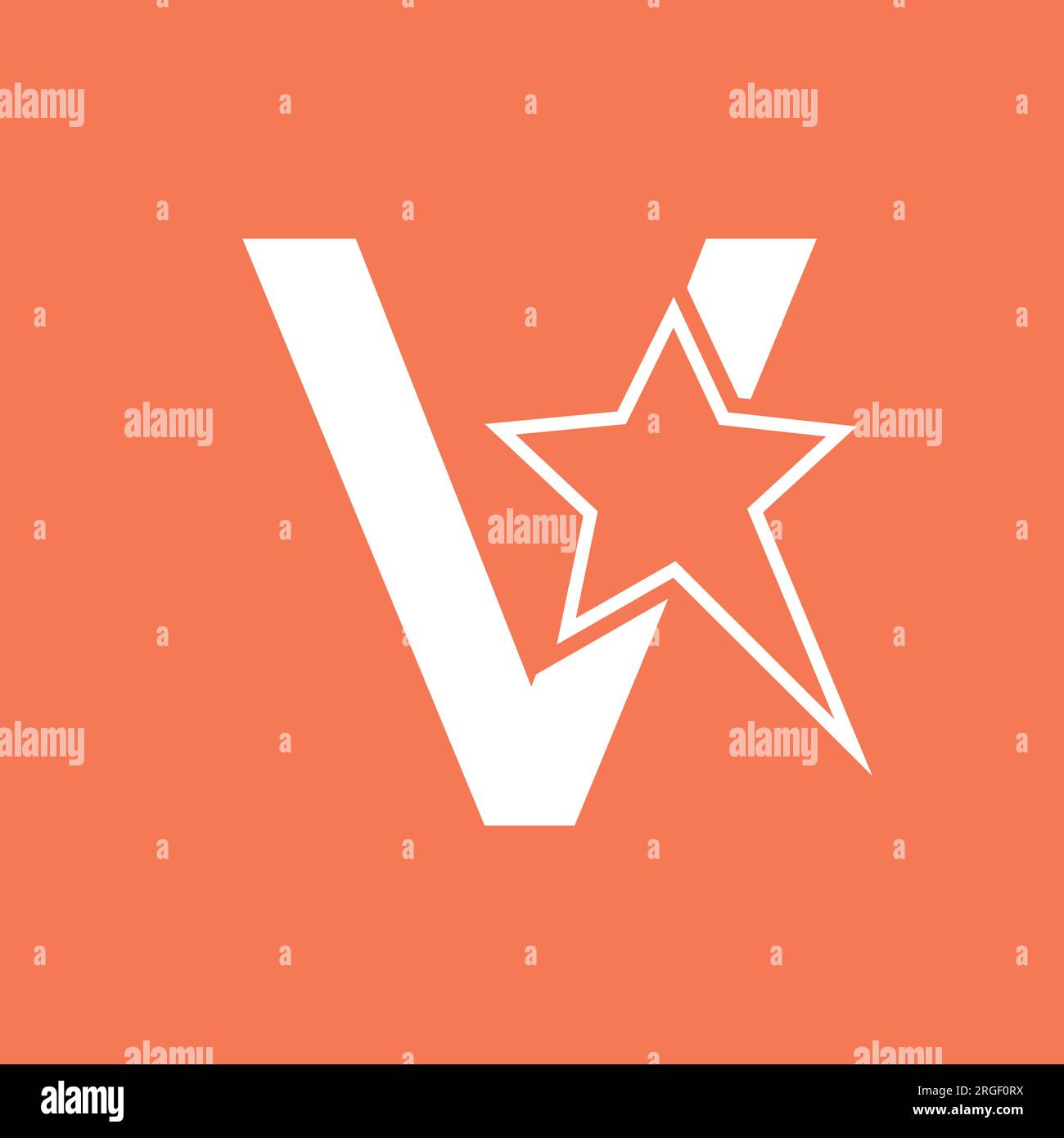 Star Logo On Letter V. Moving Star Symbol Vector Template Stock Vector ...