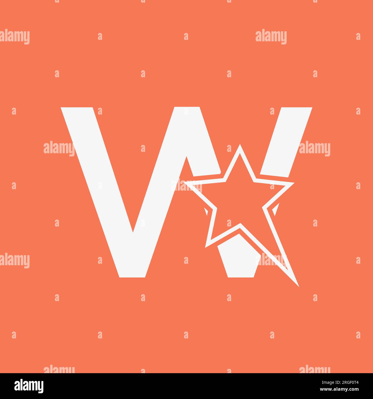 Star Logo On Letter W. Moving Star Symbol Vector Template Stock Vector ...