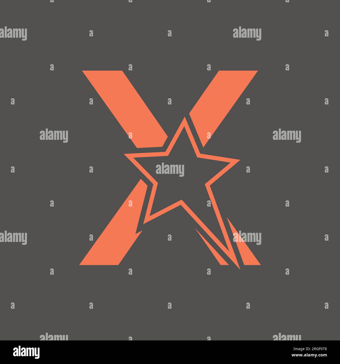 Star Logo On Letter X. Moving Star Symbol Vector Template Stock Vector ...