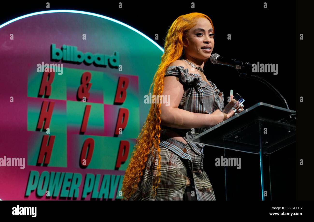 Rapper Ice Spice collects the Rookie of the Year award at Billboard R&B ...