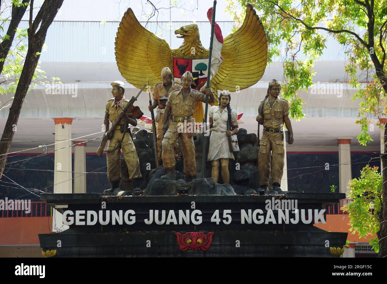 The monument of Indonesian heroes on Gedung Juang 45 Nganjuk, East Java ...