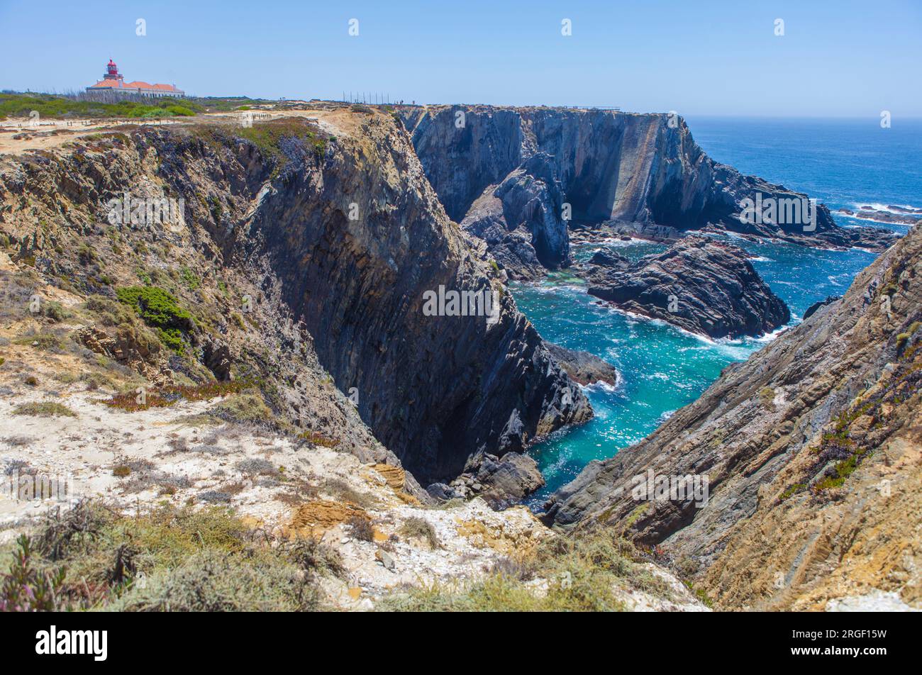 Cabo Sardao Lighthouse, placed at Westernmost point of the Alentejo ...