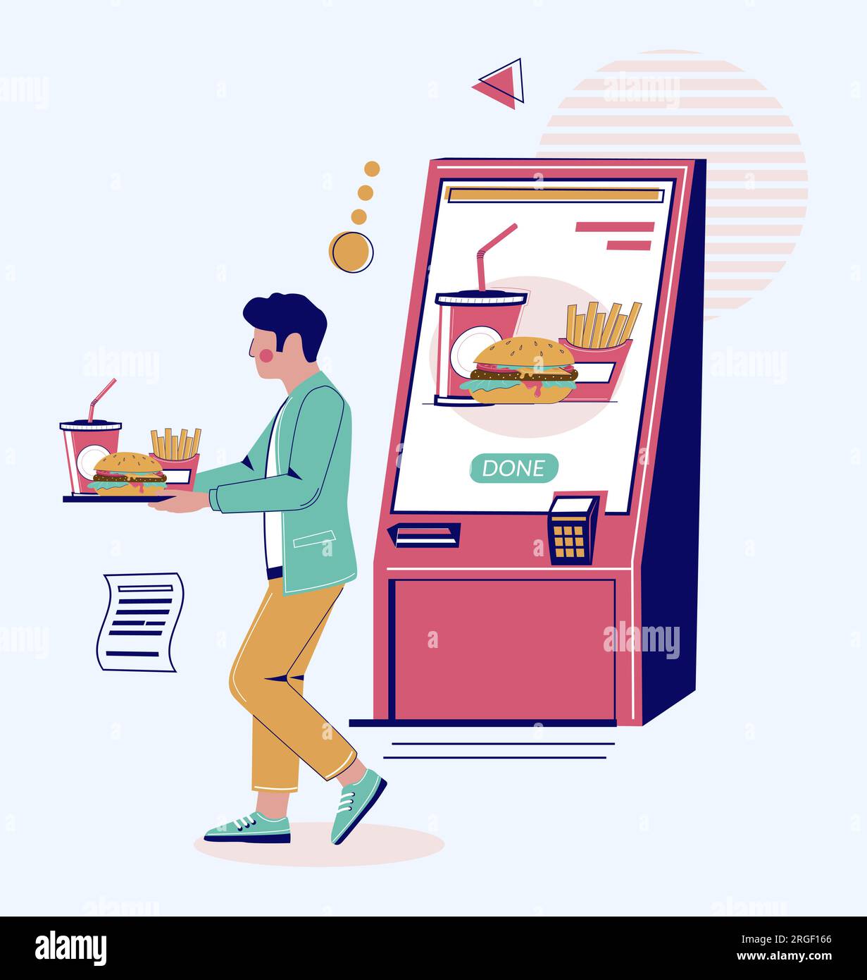 Man ordering food self service hi-res stock photography and images - Alamy