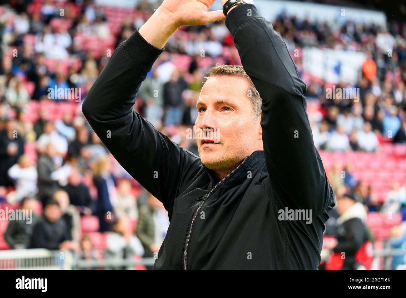 Copenhagen, Denmark. 08th Aug, 2023. Head coach Brian Priske of Sparta ...