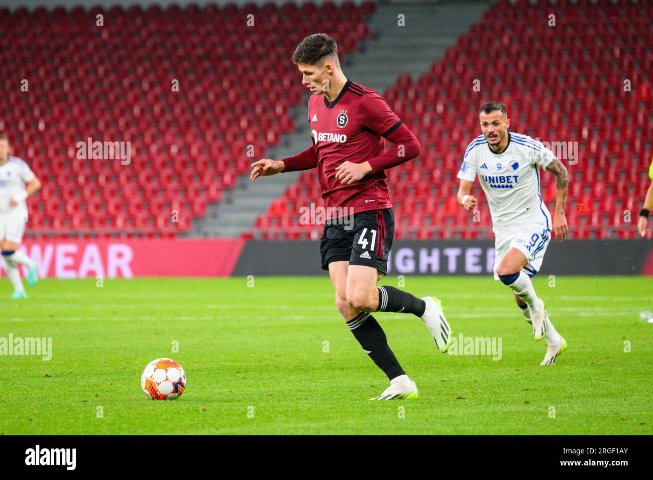 Copenhagen, Denmark. 08th Aug, 2023. Martin Vitik (41) of Sparta Prague ...