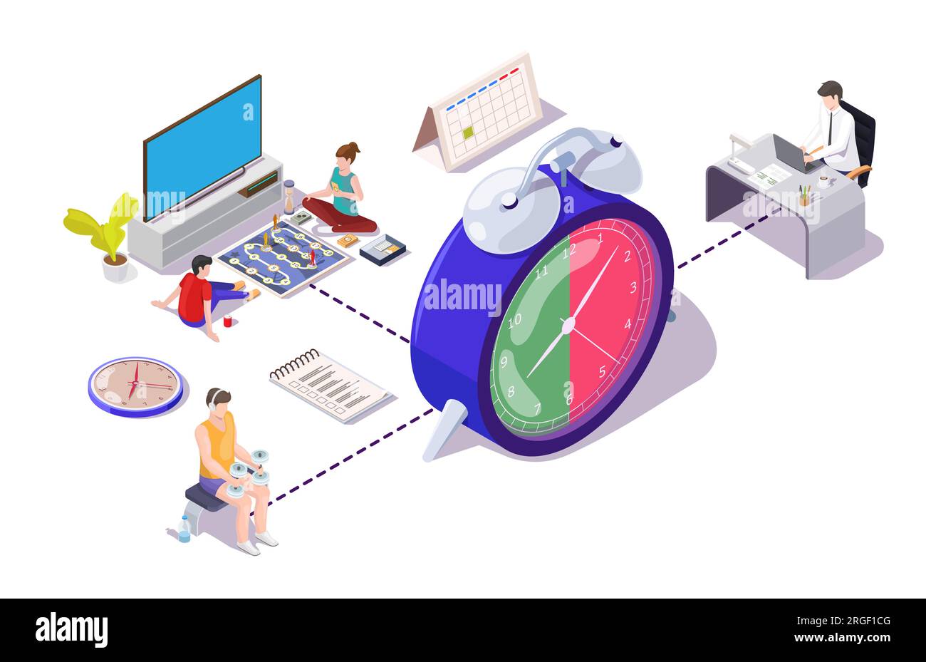 Time management and rest work schedule balance infographic Stock Vector ...