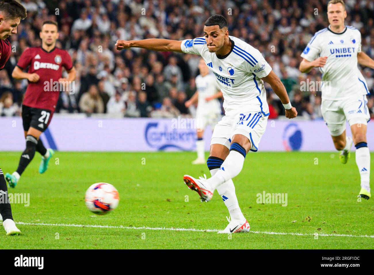 Copenhagen, Denmark. 08th Aug, 2023. Elias Achouri (30) of FC ...
