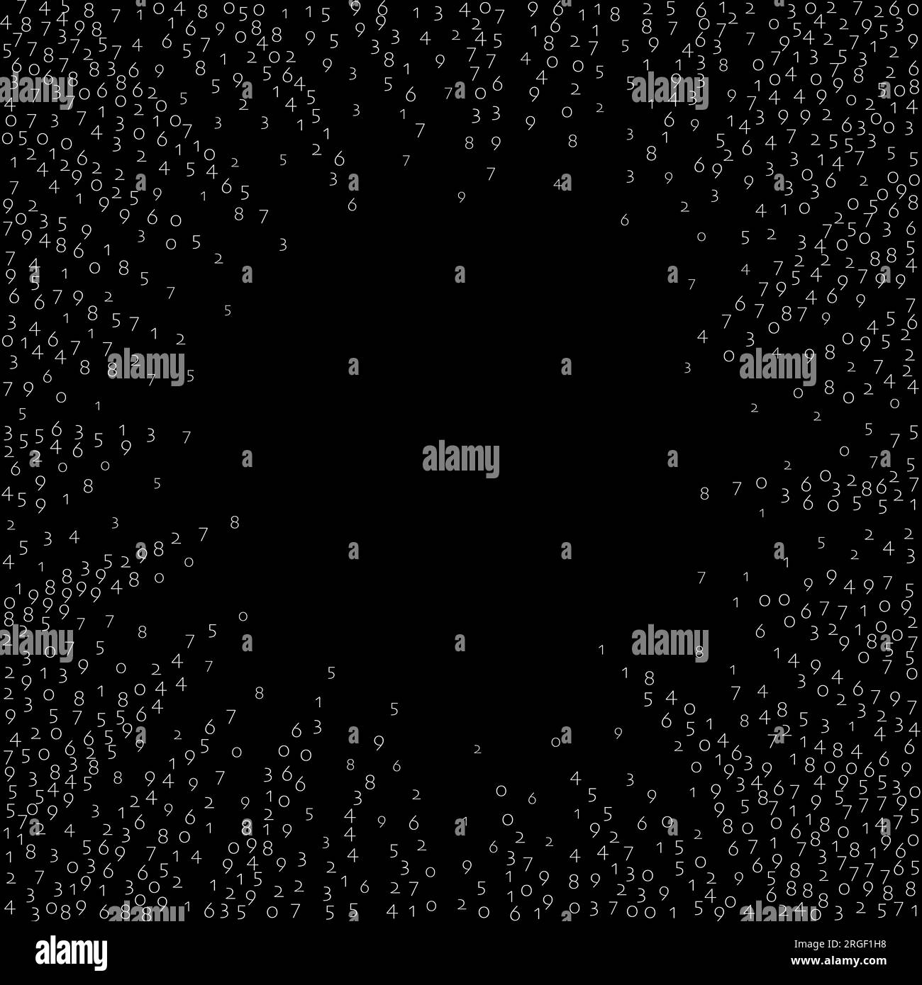 Falling numbers, big data concept. Binary white flying digits. Amusing ...