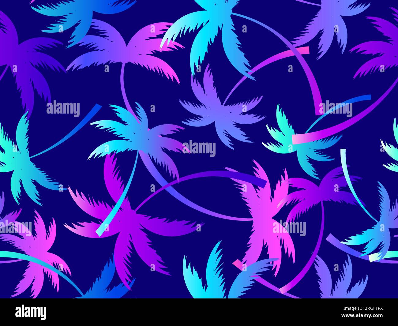 Palm trees silhouettes seamless pattern. Colorful gradient palm trees ...
