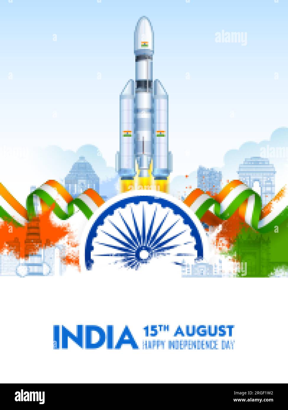 illustration of Chandrayaan rocket mission launched by India with ...