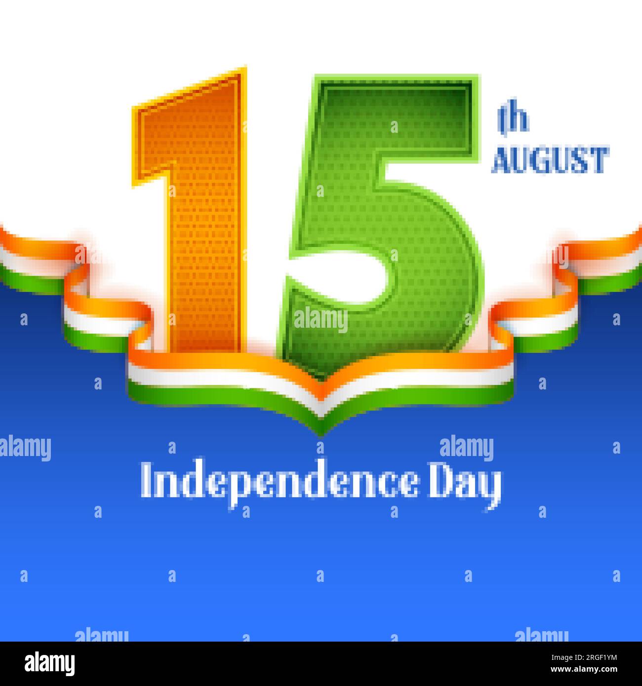 illustration of abstract tricolor banner with Indian flag for 15th ...