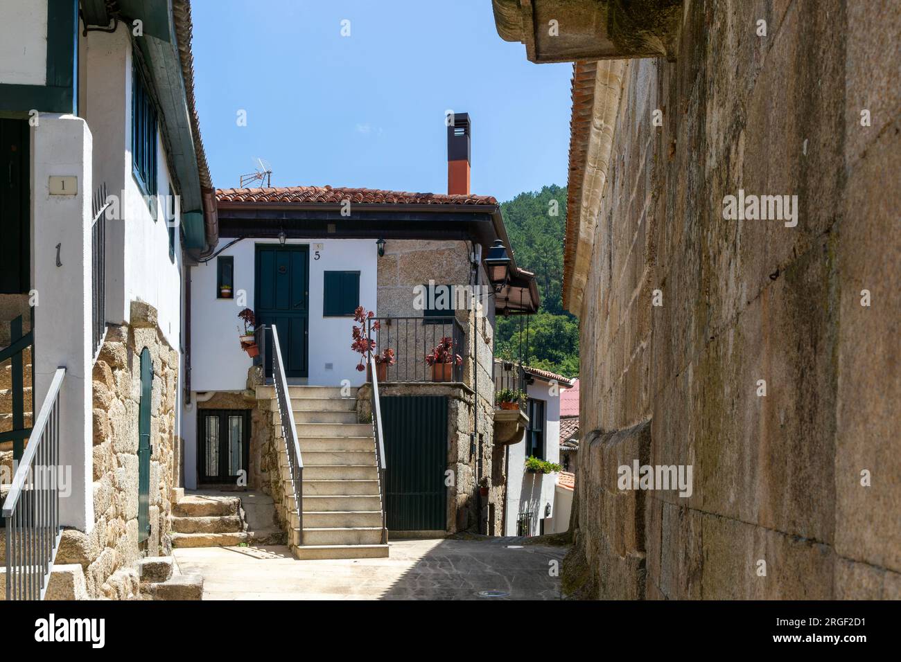 Historic buildings in centre of medieval town, Ribadavia, Ourense ...