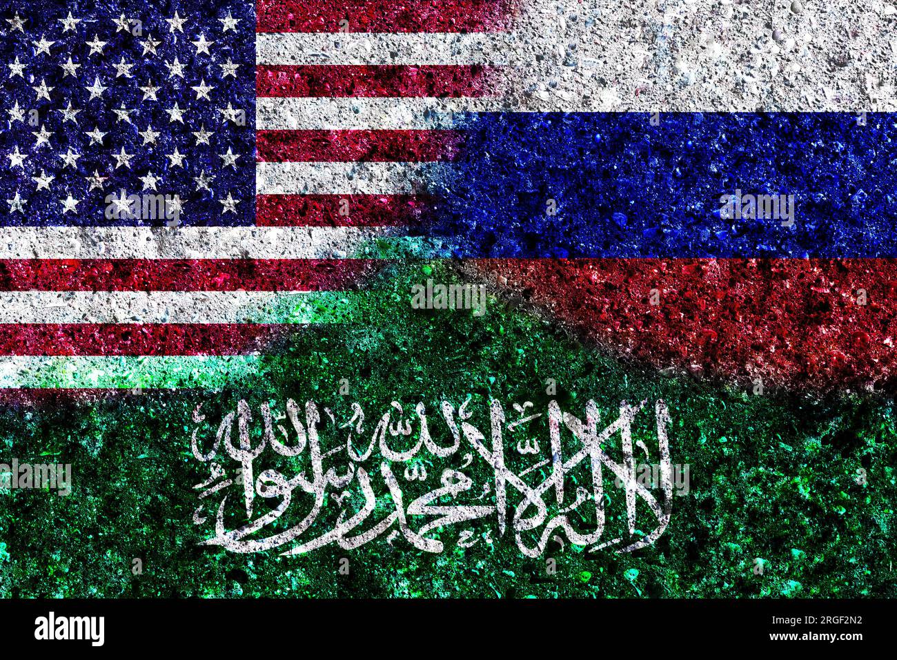 Flags: USA, Russia and Saudi Arabia. USA, Russia and Saudi Arabia flags ...