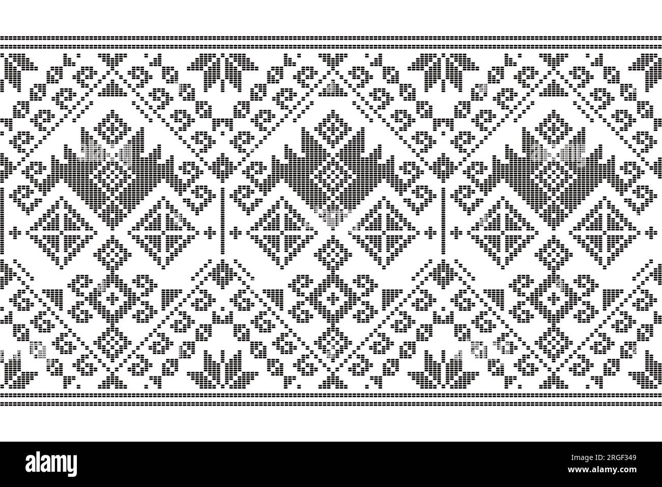 Yakan weaving inspired vector seamless long pattern - Filipino ...