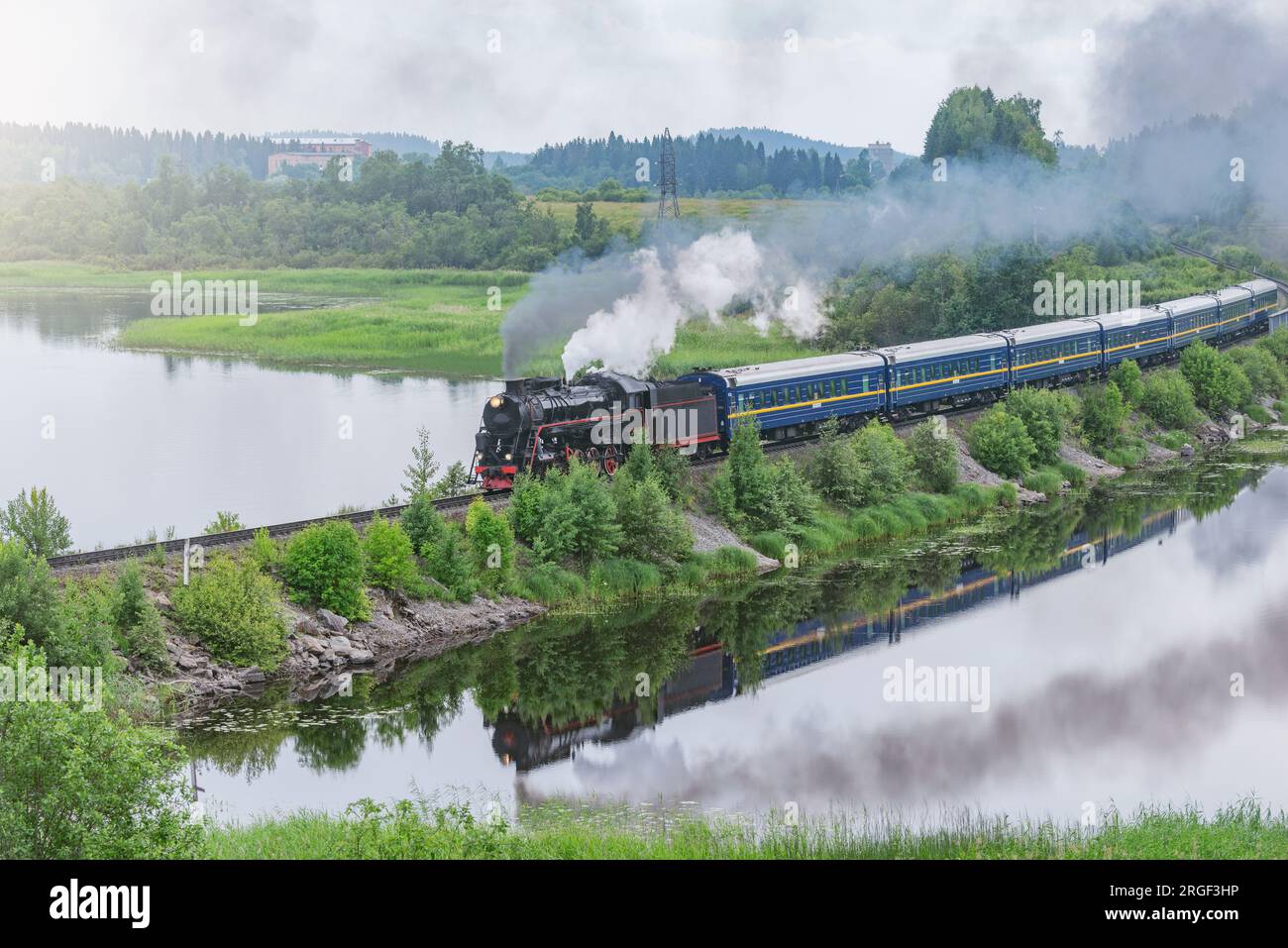Steam locomotive moves along hi-res stock photography and images - Alamy