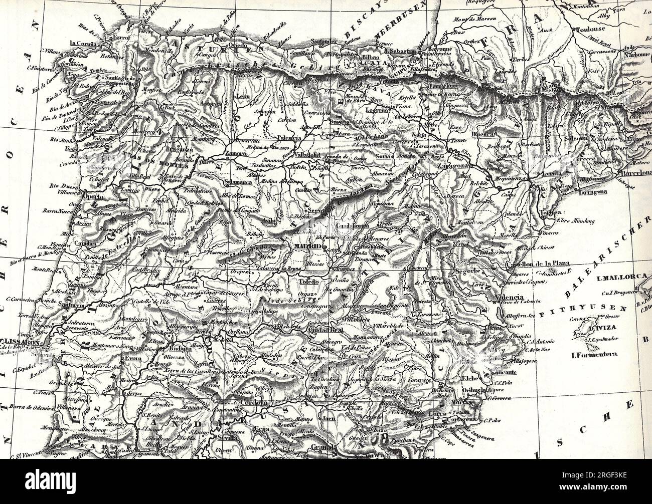 Illustrated map of spain hi-res stock photography and images - Alamy