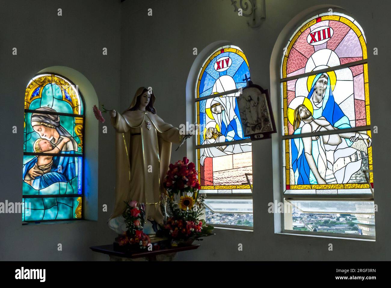 The beautiful interior of the Roman Catholic chapel at the summit of ...