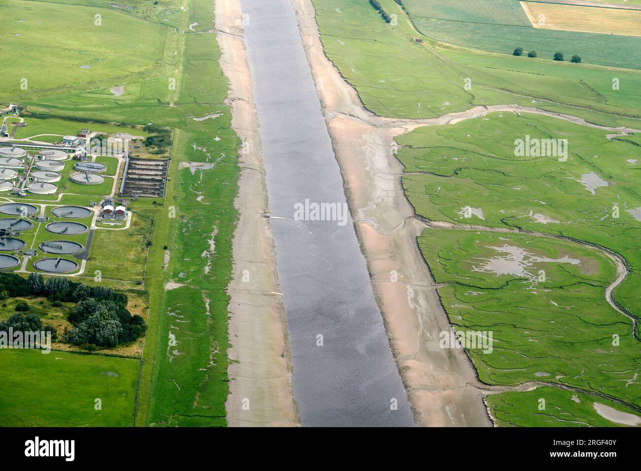 An aerial image of United Utilities Water Treatment works, Near ...