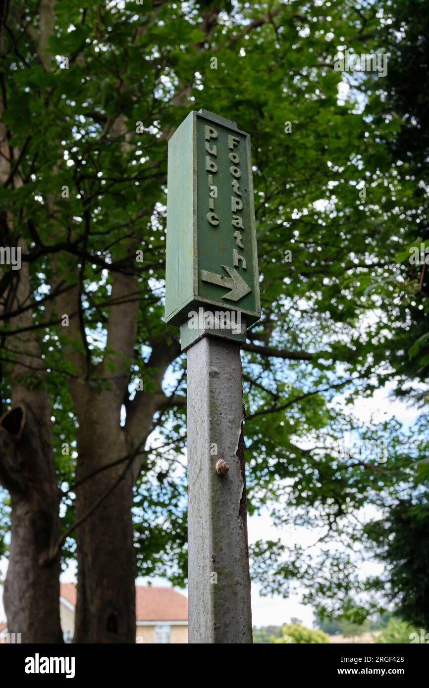 Public Footpath signage, Womersley, North Yorkshire, northern England ...