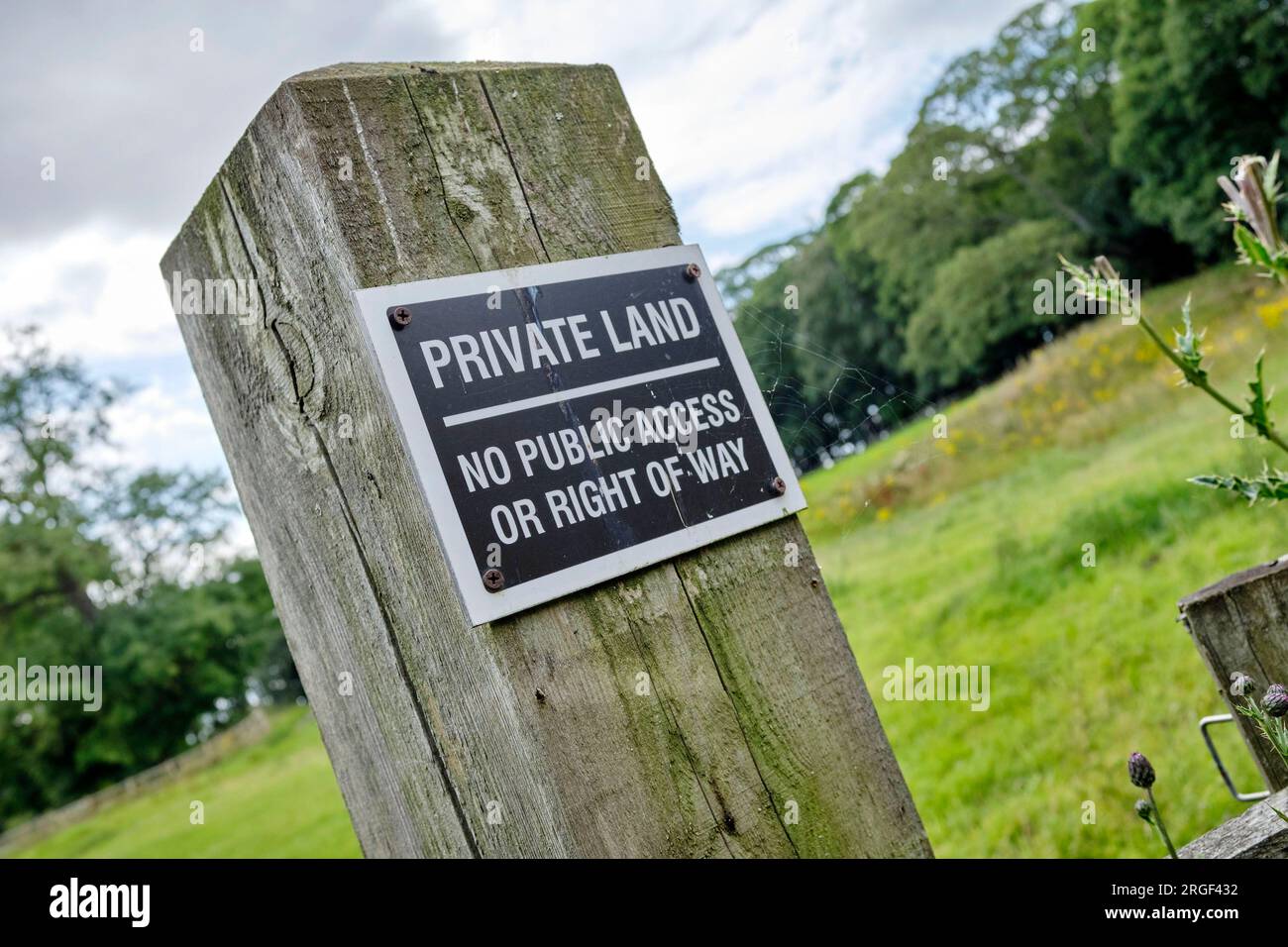 Private Land signage, Womersley, North Yorkshire, northern England, UK ...